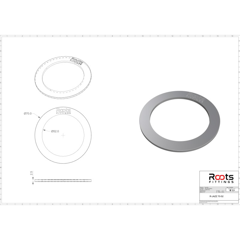 JAZZ Washers G10 CNC 70*52*2.5mm RT00010 Roots Fittings Production