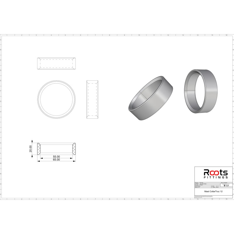 Boom Retainer Ring for Crus Yacht Truc 12 Mast in G10 RT00003 Roots ...